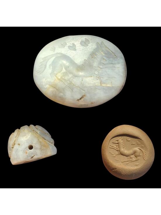 Other | Ancient Near Eastern Agate Intaglio Seal Stamp With Impression ...